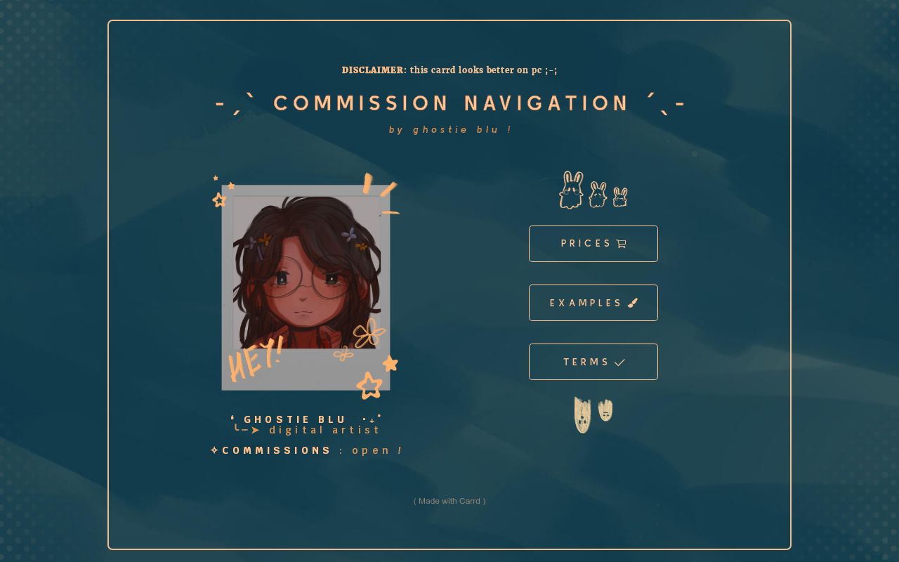 Ghostie's Commission Carrd